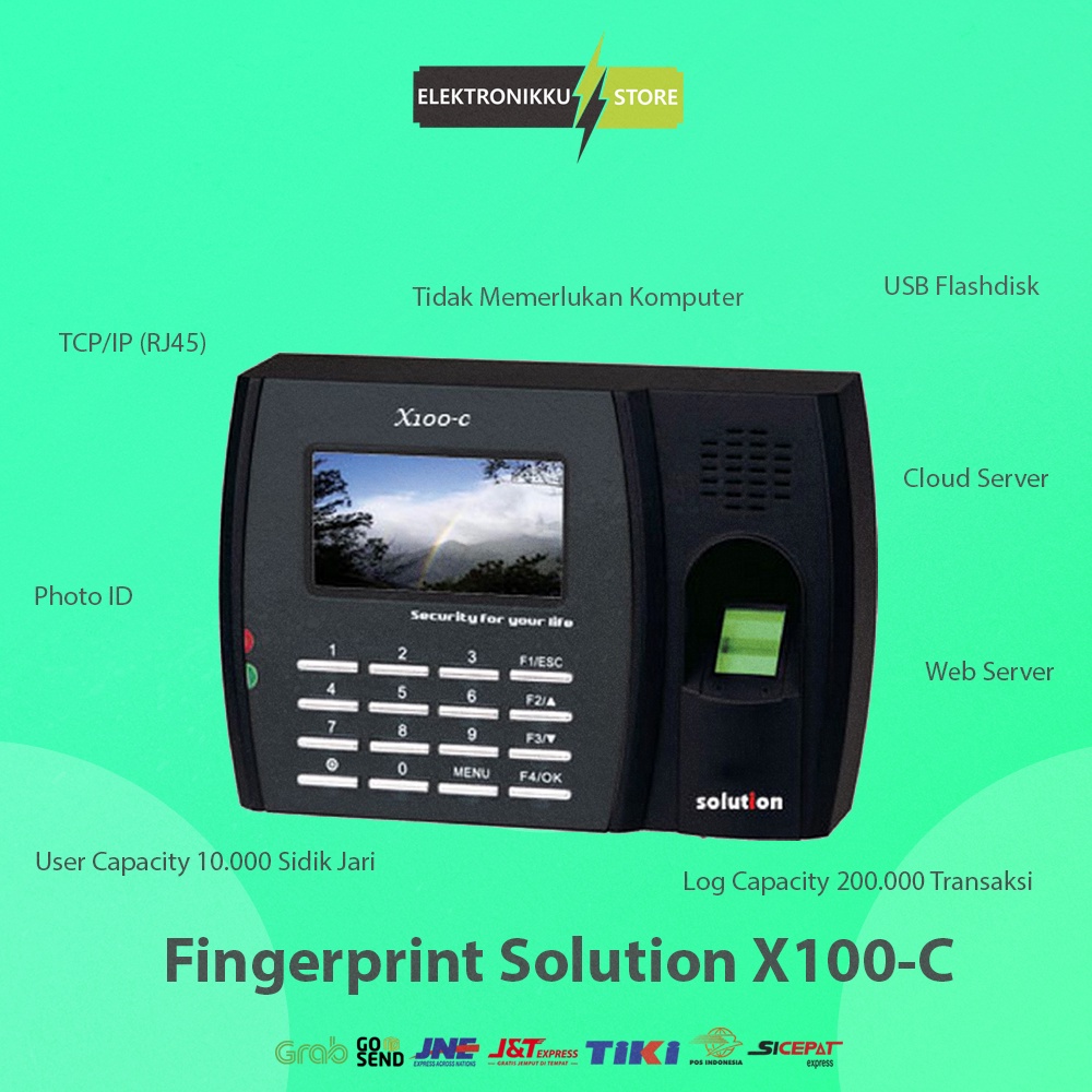 Jual Mesin Absensi Fingerprint Solution X100C Alat Absen Sidik Jari ...