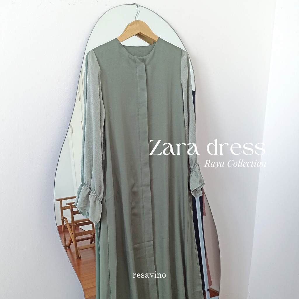 Jual Resavino Zara Dress Sage Silk Raya | Shopee Indonesia