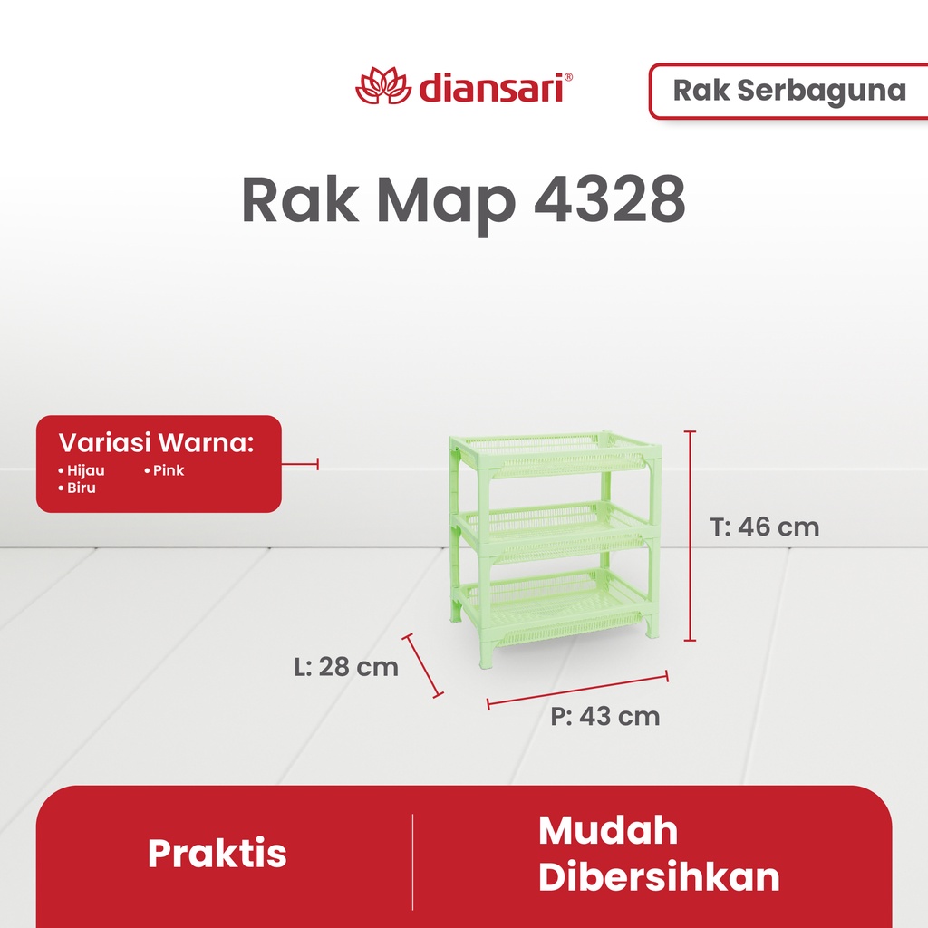 Jual DIANSARI - Rak Plastik MAP 4328 - Rak Serbaguna | Shopee Indonesia