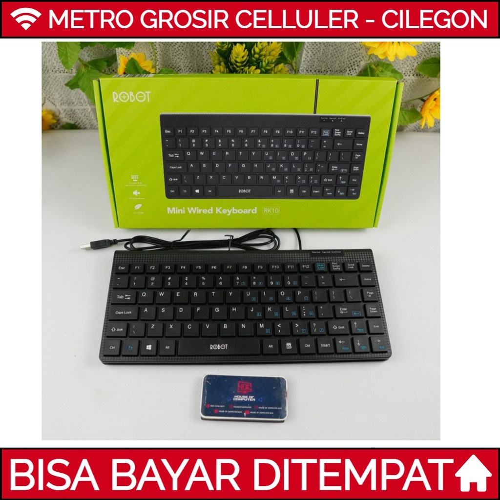 Jual Keyboard Mini Robot RK10 Ultra Thin USB Silent | Shopee Indonesia