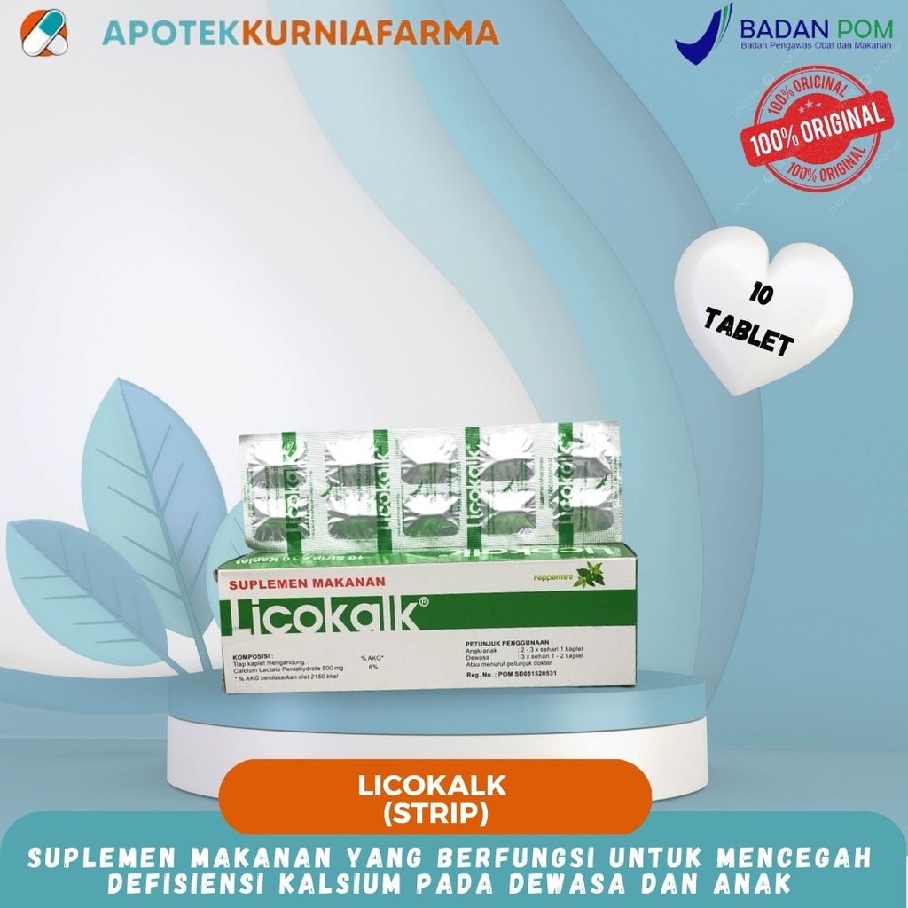 Jual Licokalk isi 10 Tablet / Suplemen Kalsium | Shopee Indonesia