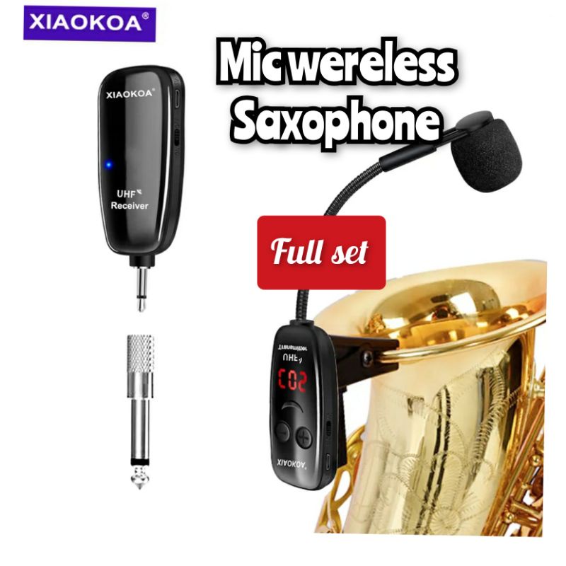 Jual mic wireless saxophone - profesional wirelles saxophone full set ...