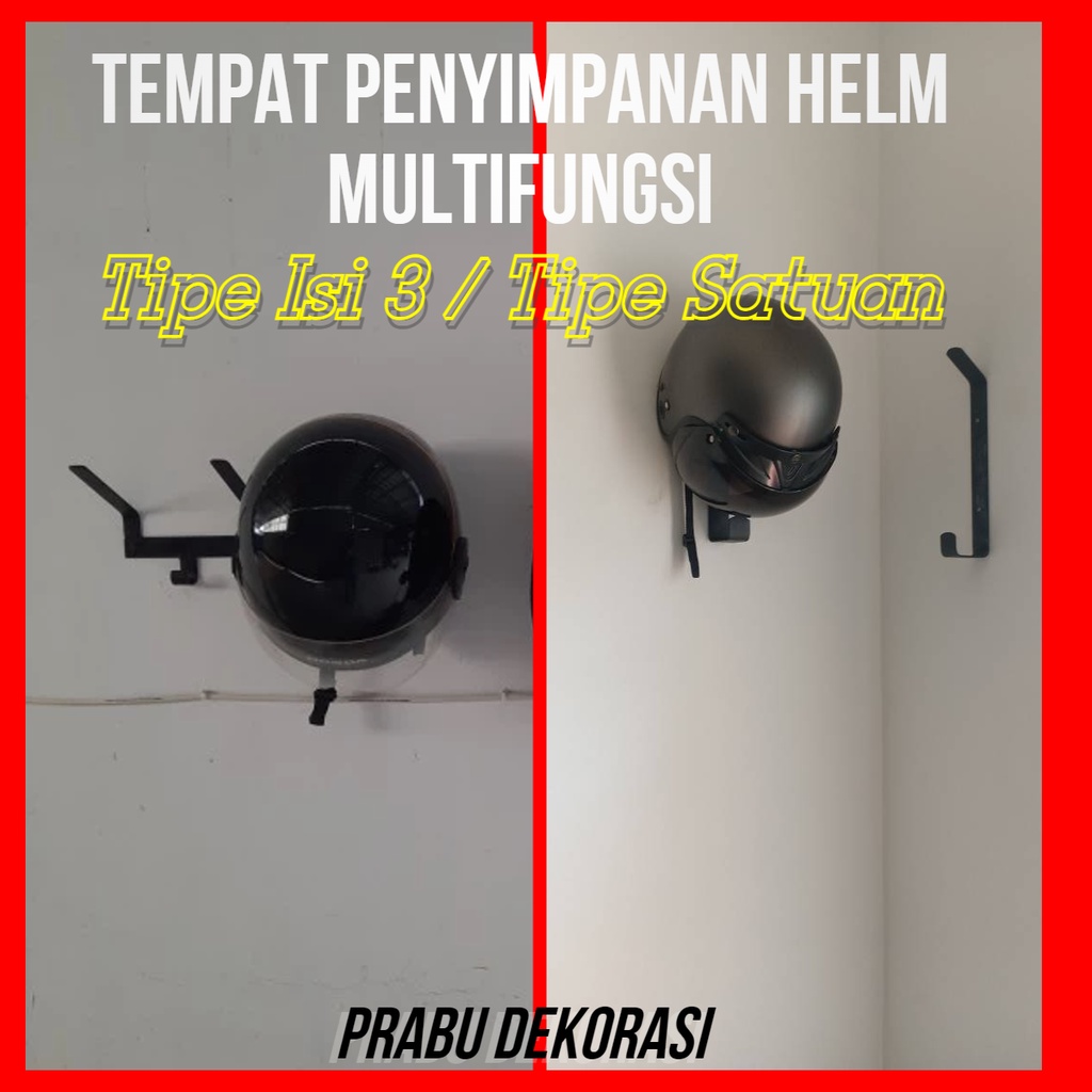Jual Tempat Penyimpanan Helm Motor Aksesoris Rumah | Rak Helm Isi 3 dan ...
