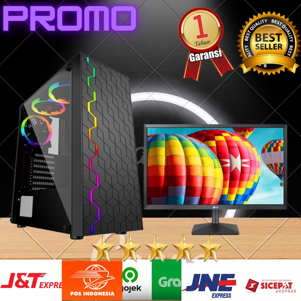 Jual PC RAKITAN GAMING FULLSET Intel i5 7400 LED 24INC DESAIN - EDITING GEN 7 | Shopee Indonesia