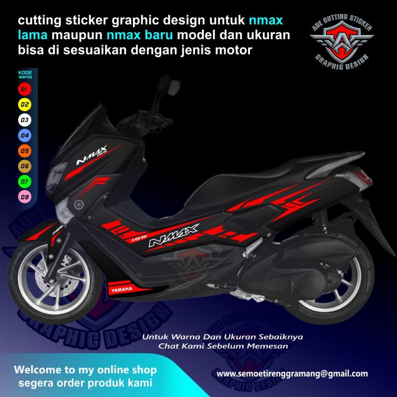 Jual Jual Sticker list nmax || Cutting Sticker list body || Yamaha nmax ...
