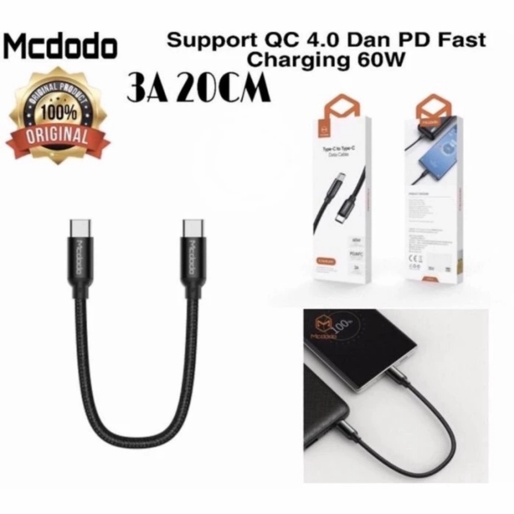 Jual Mcdodo CA-7640 Kabel Charger Power Bank Type C to Type C Kabel ...