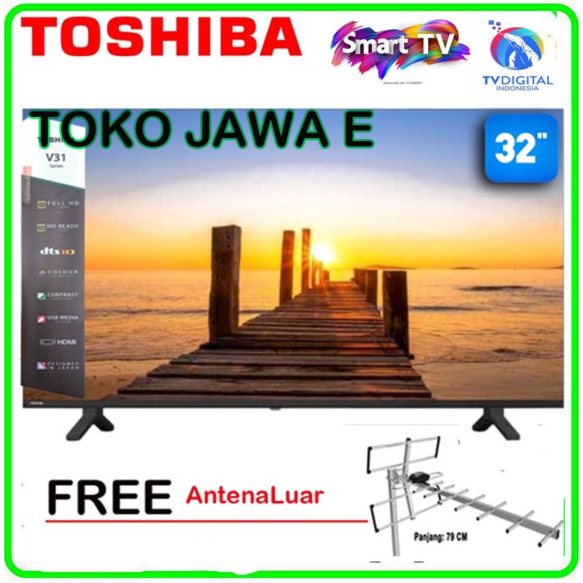 Jual LED SMART TV TOSHIBA 32V31LP 32 inch - GARANSI RESMI NETFLIX YOUTUBE INTERNETAN - GARANSI ...