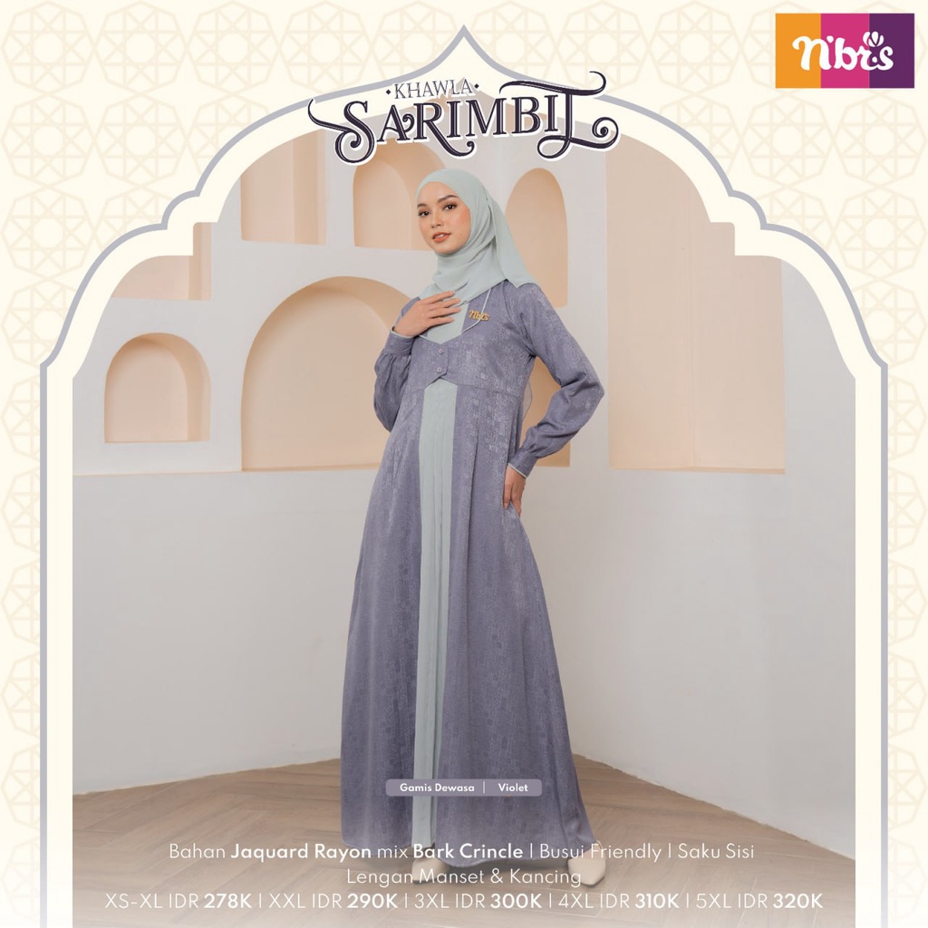 Jual Pakaian keluarga muslim set NBRS Sarimbit Khawla violet light grey ...