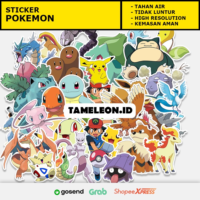 Jual Sticker anime pokemon Pikachuu Charmander Bulbasaur Squirtle ...