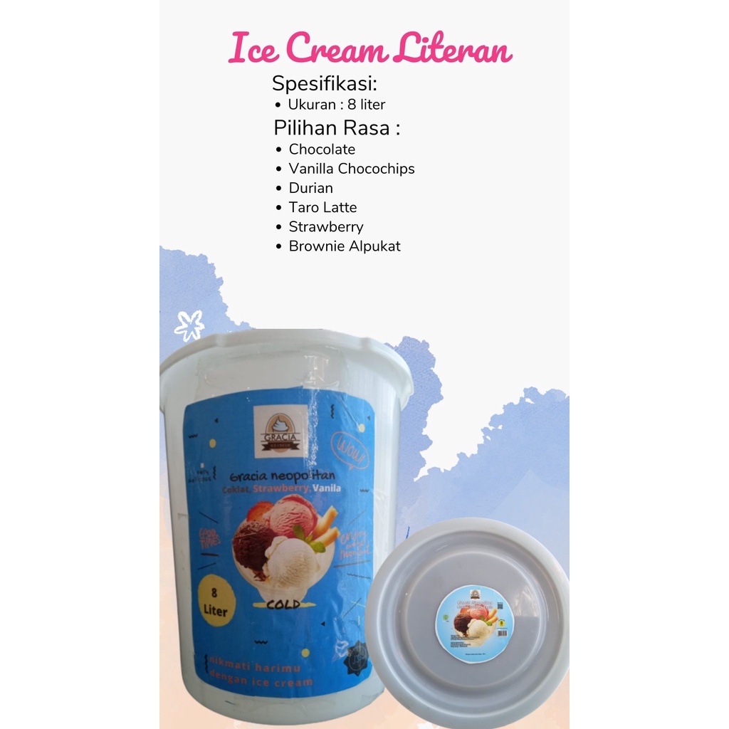Jual es krim literan / es krim emberan / es krim 8 liter / es krim 3 ...