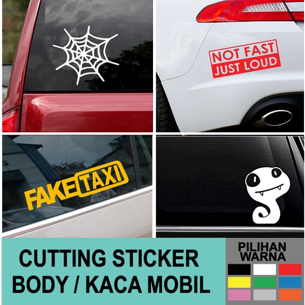 Jual Stiker Sticker Kaca Body Mobil Lucu Unik Cutting Jaring Laba-Laba ...