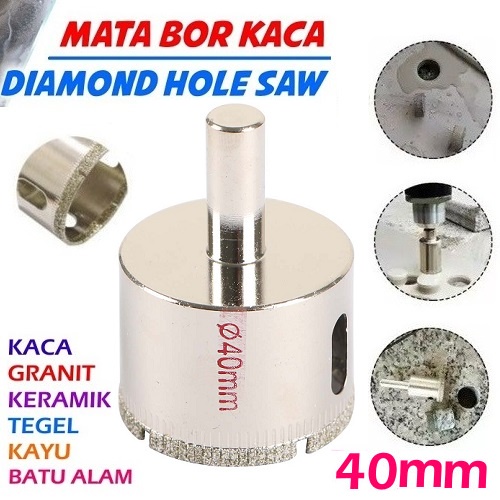 Jual Diamond Glass Holesaw 40mm Mata Bor Kaca Hole Saw Granit Keramik ...