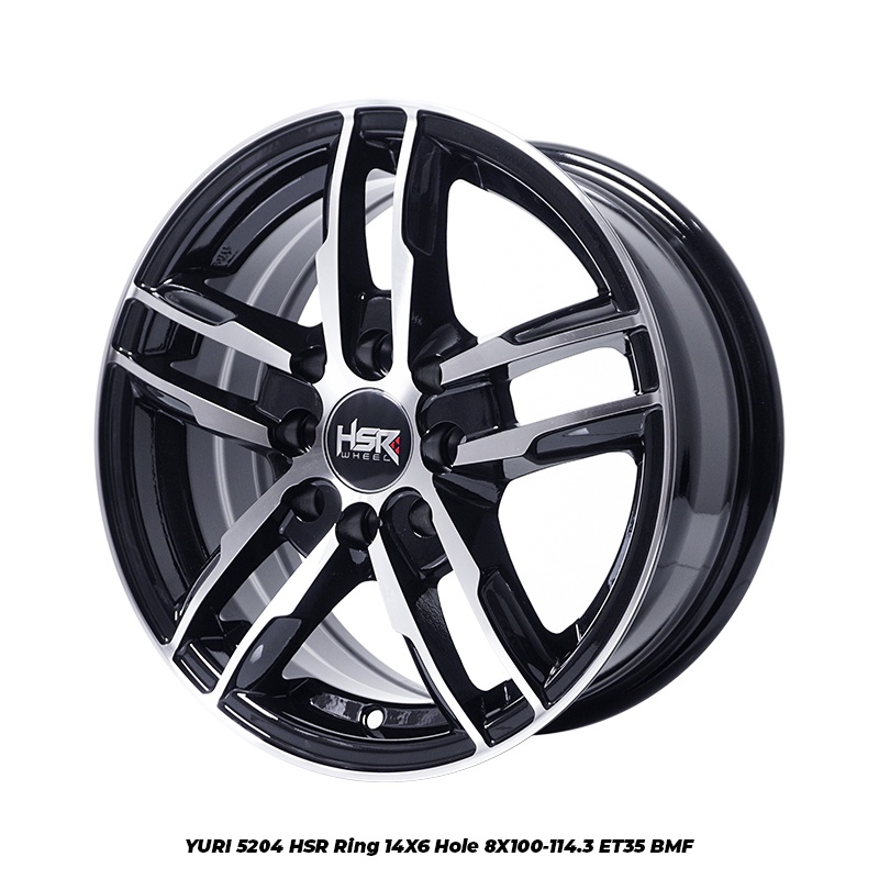 Jual Velg Mobil Wuling Air EV Ring 14 Velg HSR YURI 5204 R14 Lebar 6 PCD 4X100 4X114,3 Black ...