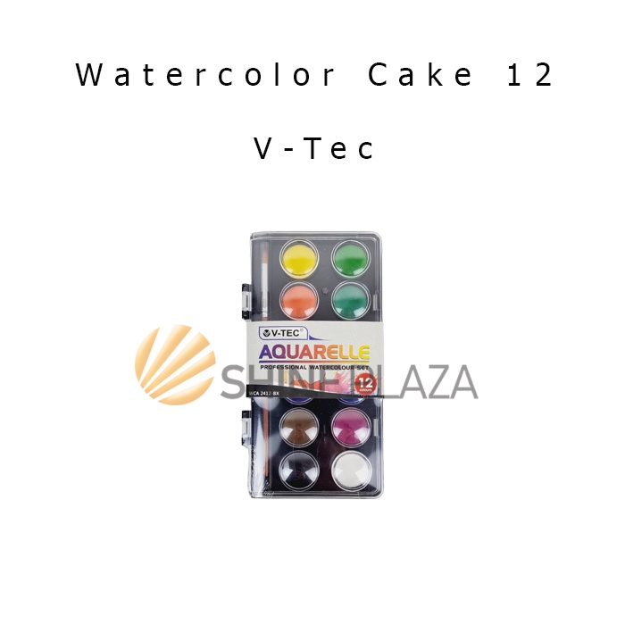 Jual V-Tec Aquarelle Watercolor Cake 12 Color - Cat Air VTec 12 Warna ...