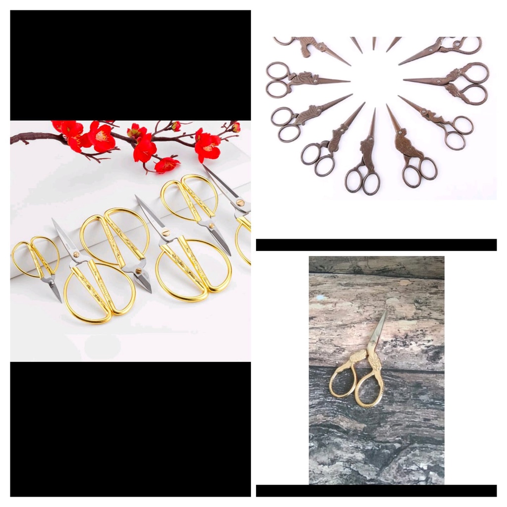 Jual gunting bahan stanless warna silver dan gold aneka pilihan motif ...