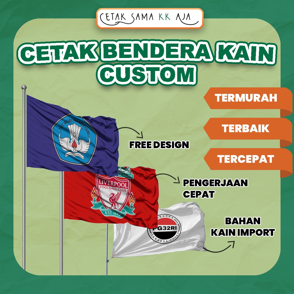 Jual CETAK BENDERA KAIN STANDAR CUSTOM DESAIN KOMUNITAS SEKOLAH NEGARA ...