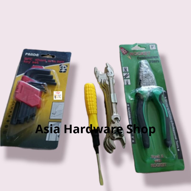 Jual Paket Kunci L set + Obeng 2 in 1 + Kunci Pas Set 8 pcs + Tang ...