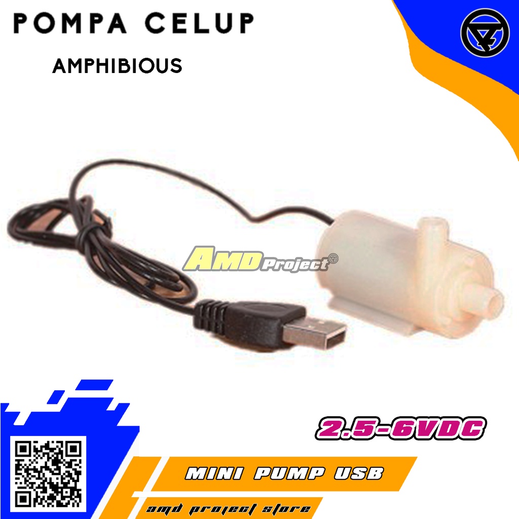 Jual Pompa Air Celup 5v USB Model Amphibious Pump Mini Arduino 2.5-6V ...