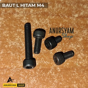 Jual Baut L 4 x 20, 25 Hitam | Baut L M4 Hitam | Baut M4 | Shopee Indonesia