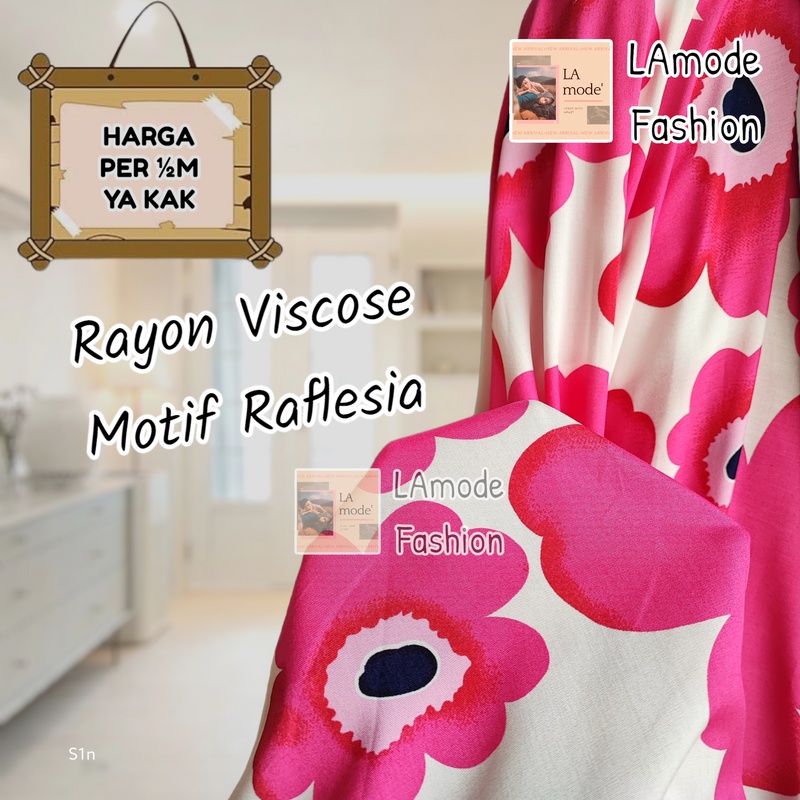 Jual Kain Rayon Viscose Motif Raflesia | Shopee Indonesia