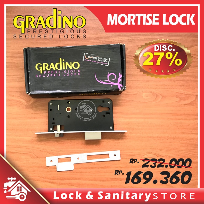 Jual Lockcase GRADINO LC GRD 990WL - 60 US32D Mortise Lock Body Kunci ...