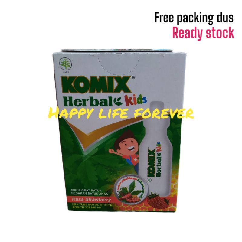 Jual Komix Herbal Kids - Obat Batuk Anak - Rasa Strawberry - isi 4 tube ...