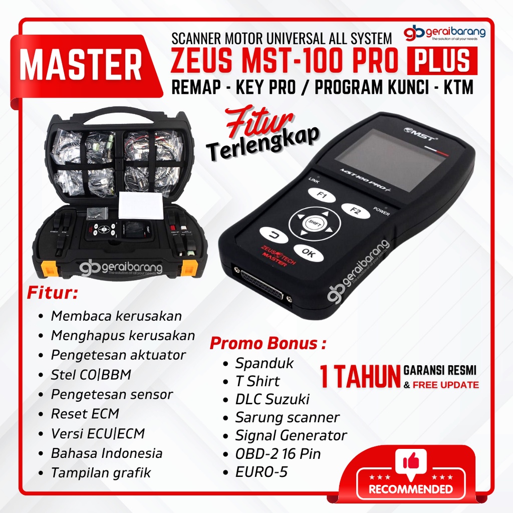 Jual Scanner Motor Injeksi Universal MASTER ZEUS MST 100 PRO PLUS ...