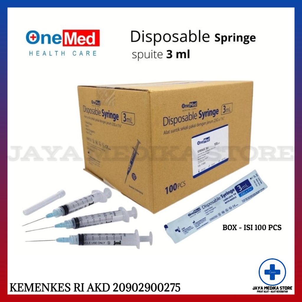 Jual Spuit Disposable Syringe Onemed 1cc 3cc 5cc 10cc 20cc Per Box | Shopee Indonesia