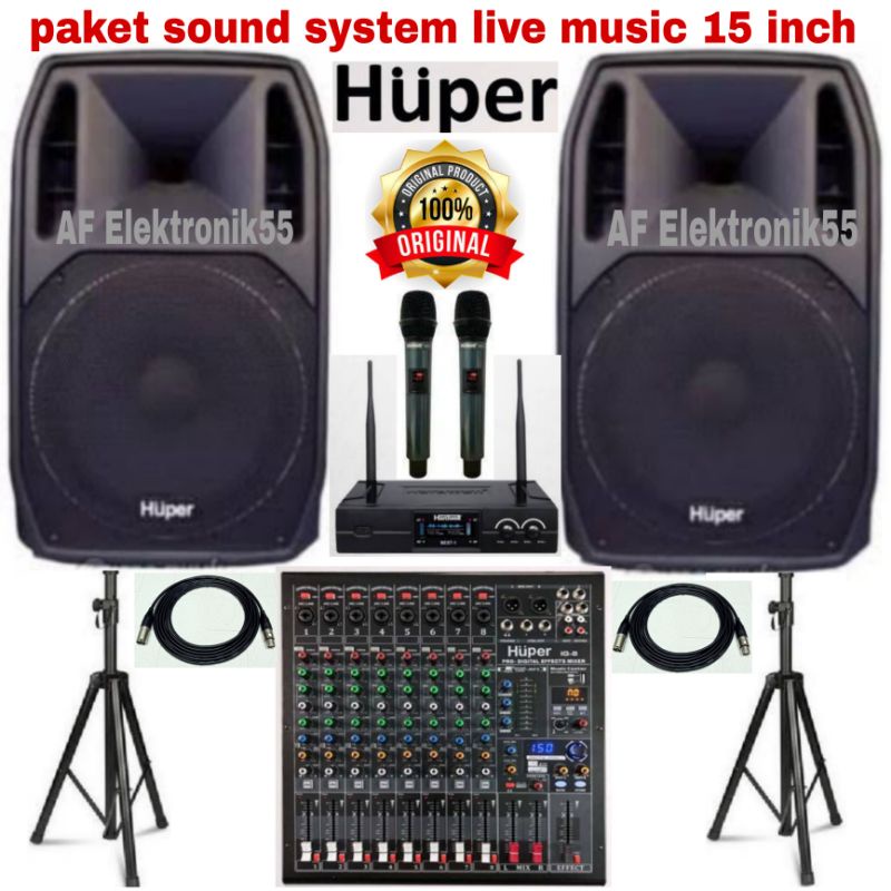 Jual Paket Sound System Full Huper AK 15 + Mixer Huper Original ...