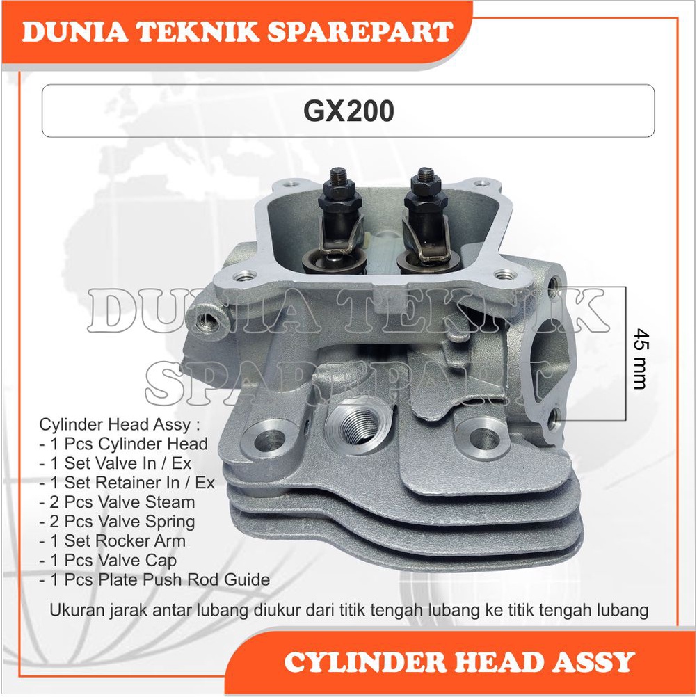 Jual GX200 CYLINDER HEAD ASSY, DEKSEL KOP KOMPLIT, SILINDER KOP MESIN ...