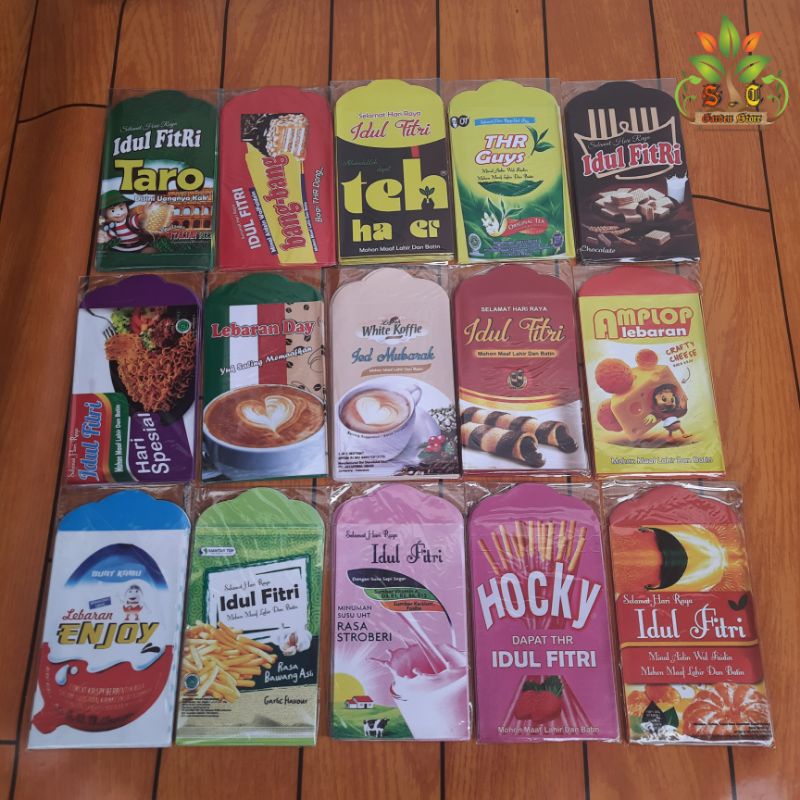 Jual AMPLOP LEBARAN MEDIUM UNIK MOTIF SNACK LUCU 1 PACK ISI 10 PCS ...