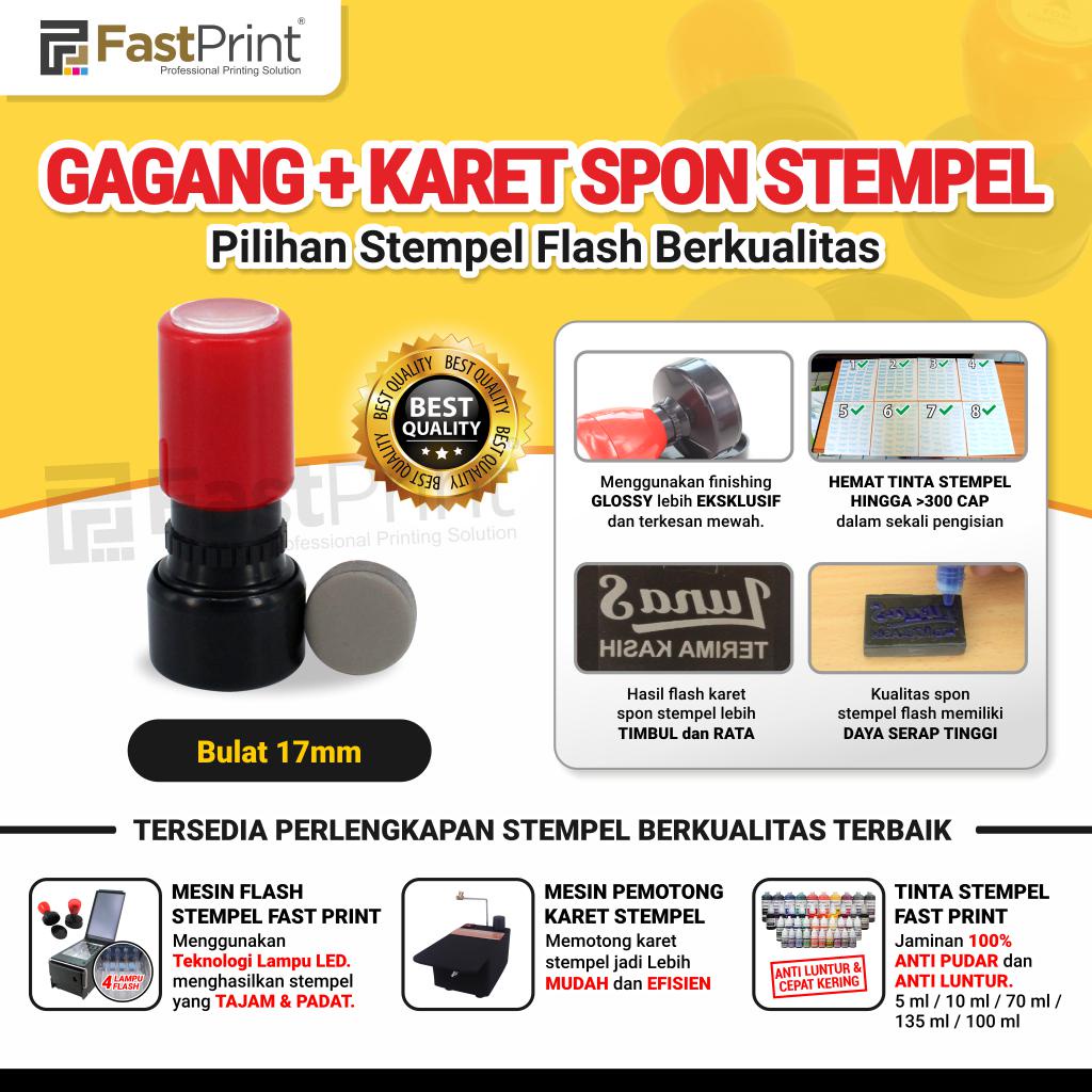 Jual Gagang Stempel Plus Karet Stempel Flash Potongan Ukuran Bulat 17MM ...