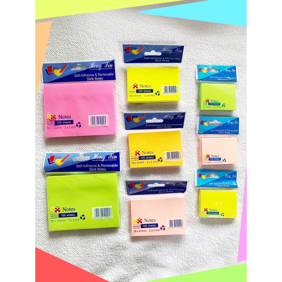 Jual Sticky Note Memo Pad Kertas Catatan Polos Warna | Shopee Indonesia