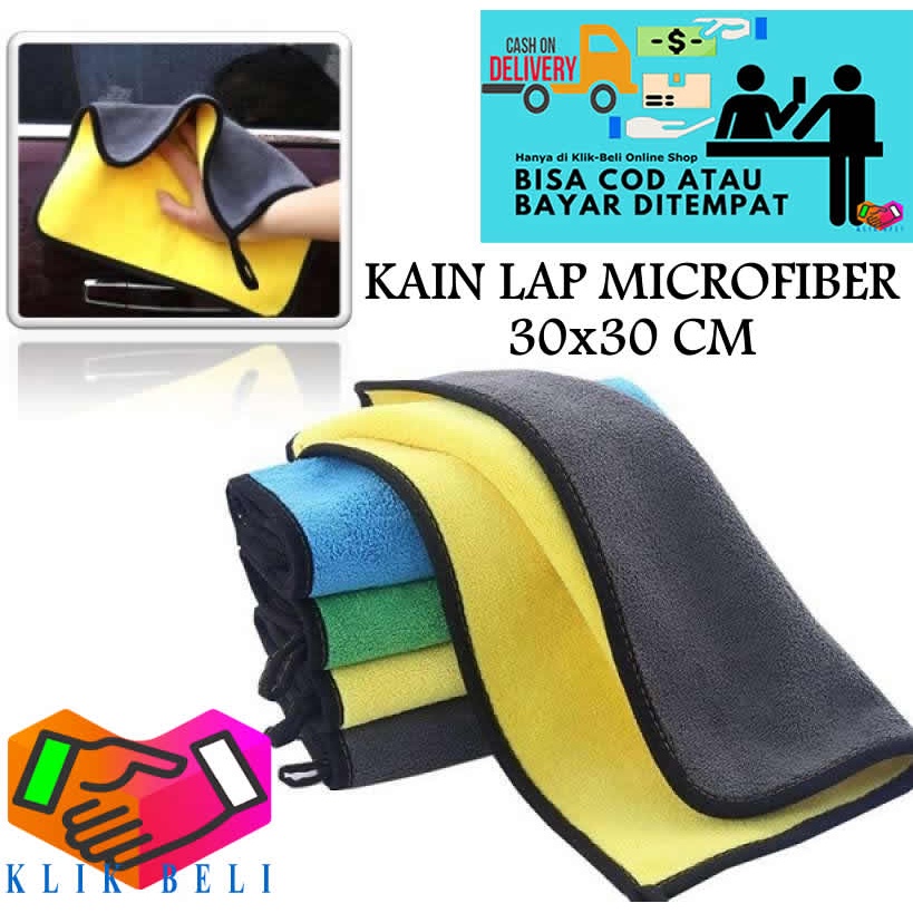 Jual Kain Lap Microfiber 2 Sisi 30x30cm Lap Kuning Halus Serbaguna ...
