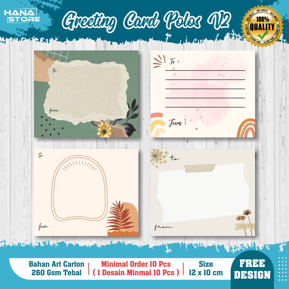Jual Greeting Card Polos V2 BIG SIZE - Gift Card - Blank Card ...