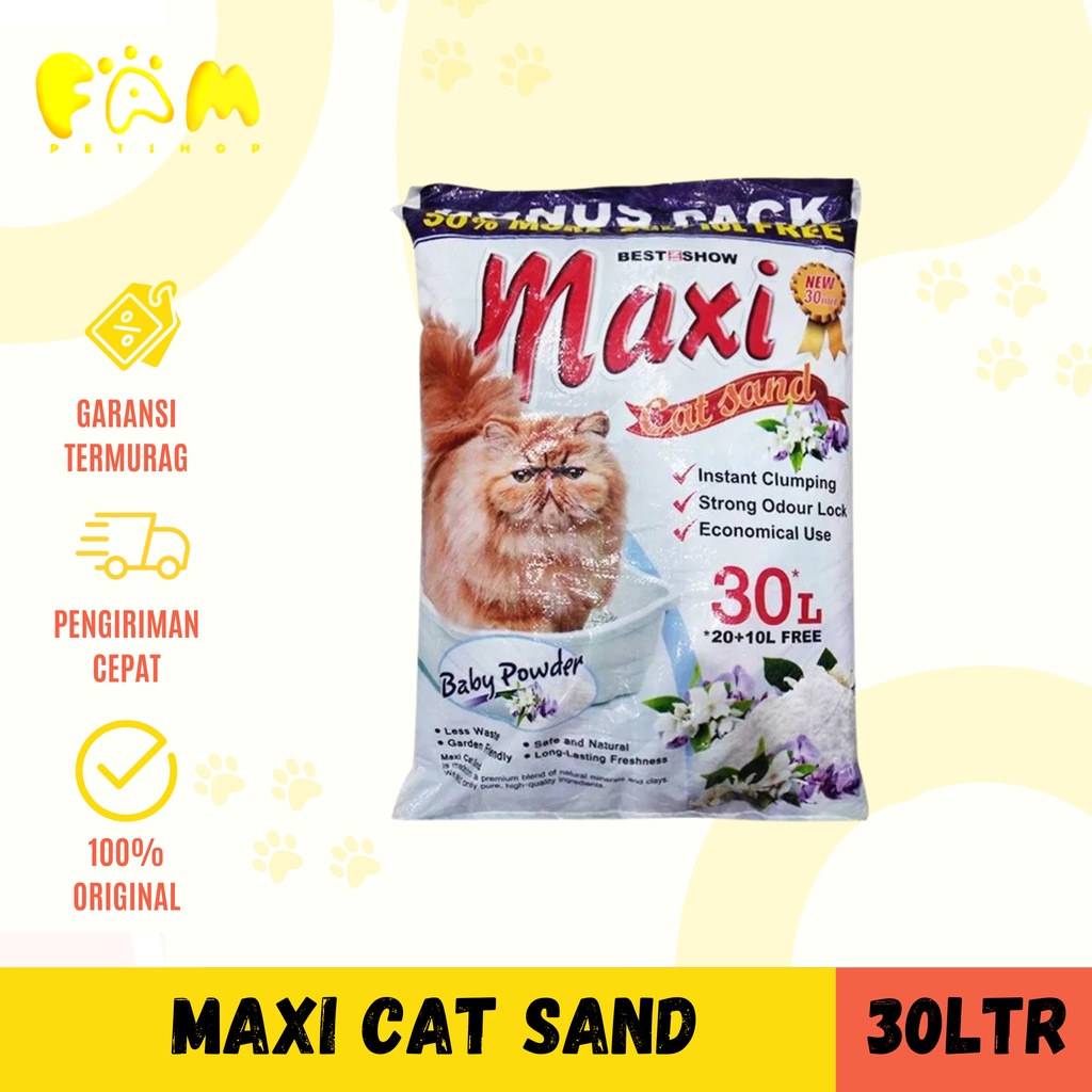 Jual Pasir Maxi Cat Sand 30Lt - Pasir Kucing / Cat Sand | Shopee Indonesia