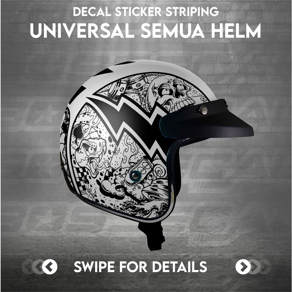 Jual STIKER HELM BOGO STRIPING UNIVERSAL FULL SET MOTIF DOODLEV1 ...