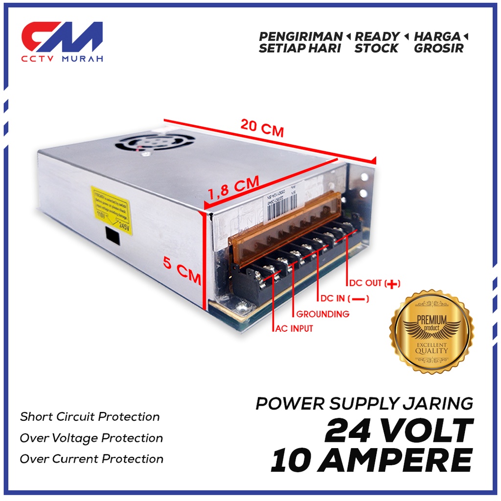 Jual POWER SUPPLY 24V/10A || Type S-250-24 || POWER SUPPLY SWITCHING ...