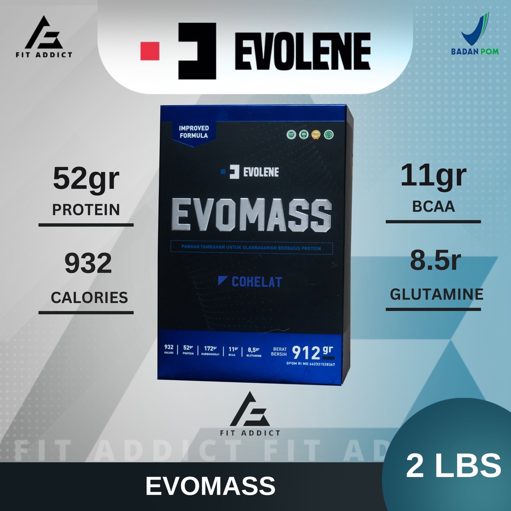 Jual Evolene EvoMass Evo Mass Gainer 2 lbs 2 Lb 2Lbs 2Lb / 912 Gram 912gr | Shopee Indonesia