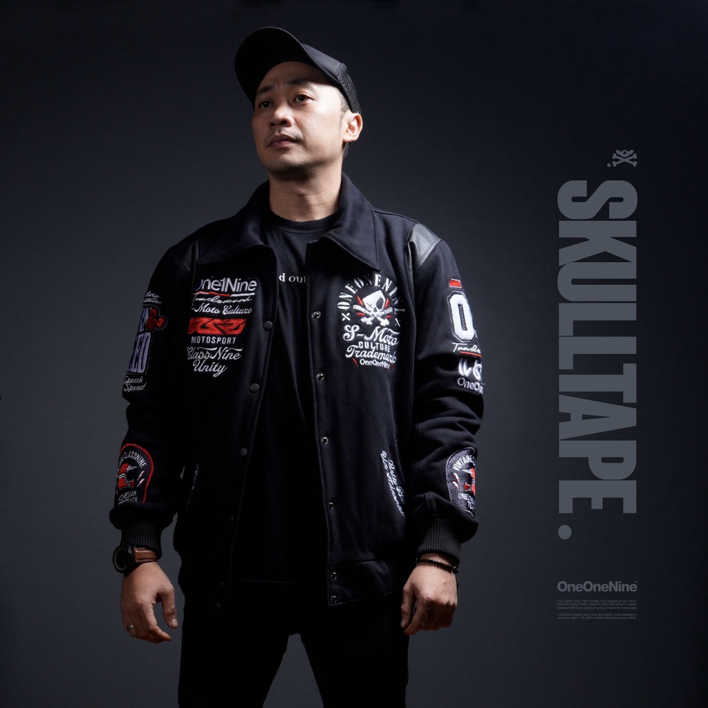 Jual KSR ONEONENINE - VARSITY SKULLTAPE BLACK SERIES | Shopee Indonesia