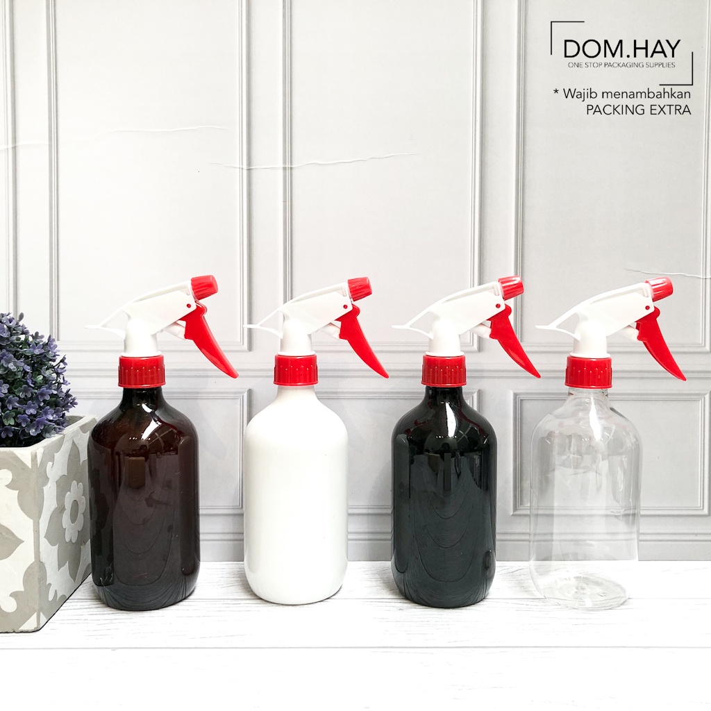 Jual 500ml Botol Trigger Spray Putih Merah Mada Plastik PET Botol Semprot Tanaman Handsanitizer ...