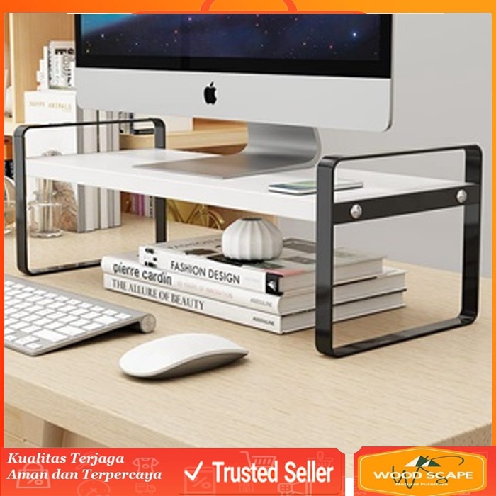 Jual meja laptop Besi kayu /dudukan alas monitor kayu variasi Besi ...