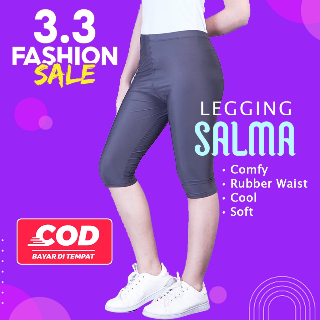 Jual Legging Pendek 3/4 Bahan Spandex Ukuran Standar & Jumbo | Shopee ...