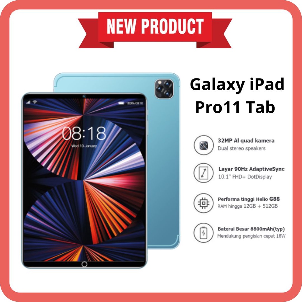 Jual Tablet PC Asli Galaxy ipad Pro11 Tab Baru RAM 12GB + 128GB ROM ...