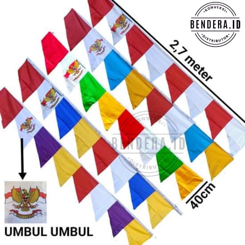 Jual BENDERA UMBUL UMBUL GARUDA WARNA WARNI 8 SEGI | Shopee Indonesia