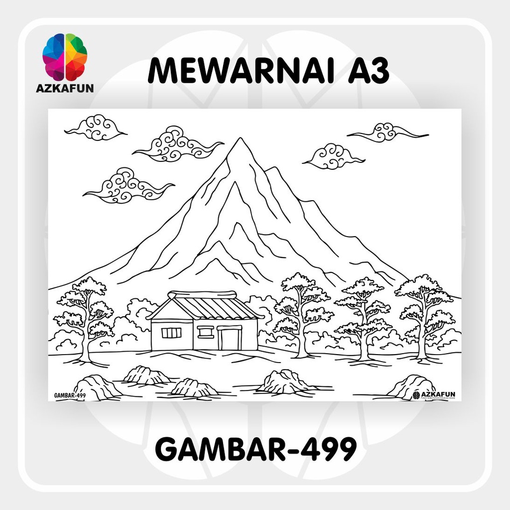 Jual Kertas Mewarnai A3 PEMANDANGAN - Mewarnai anak | Shopee Indonesia