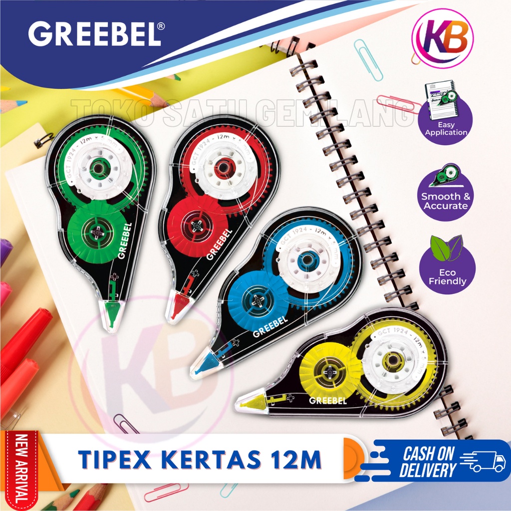 Jual Tipe Ex / Tipex / Tip-Ex Kertas Rol / Correction Tape Greebel Gct-1924 / Penghapus Kertas ...