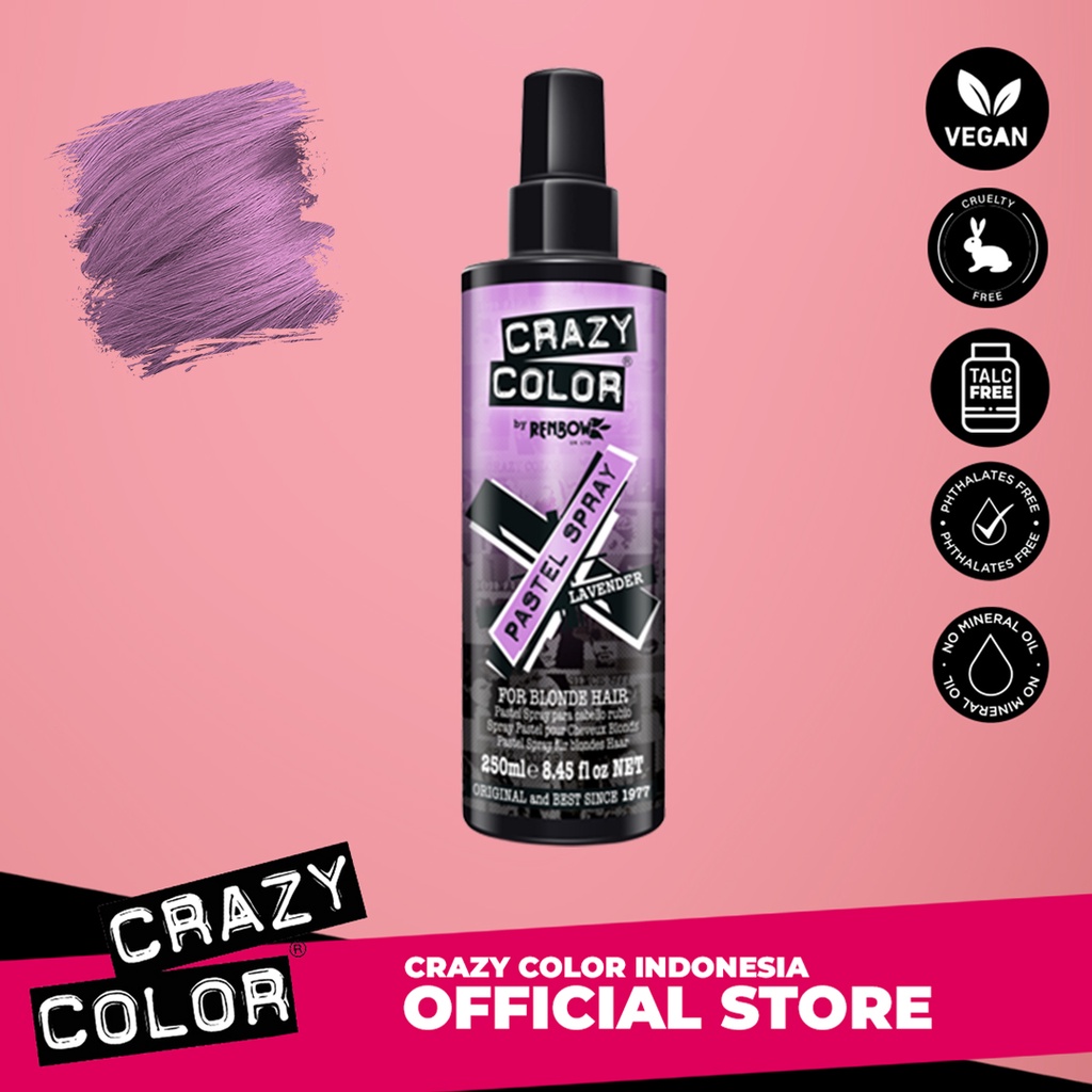 Jual Crazy Color Pastel Spray Lavender Temporary Color Pewarna Rambut ...