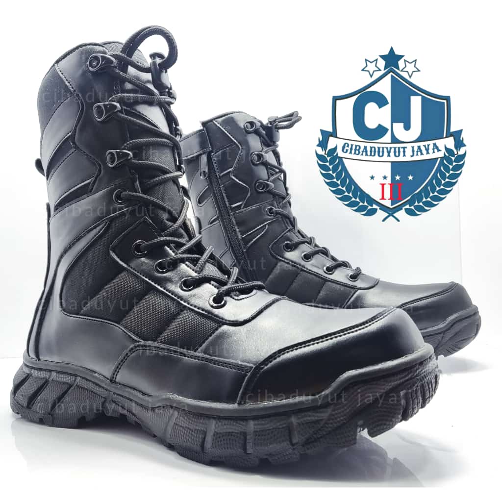 Jual SEPATU PDL Boots Tactical Predator BLACK TINGGI UJUNG BESI I ...
