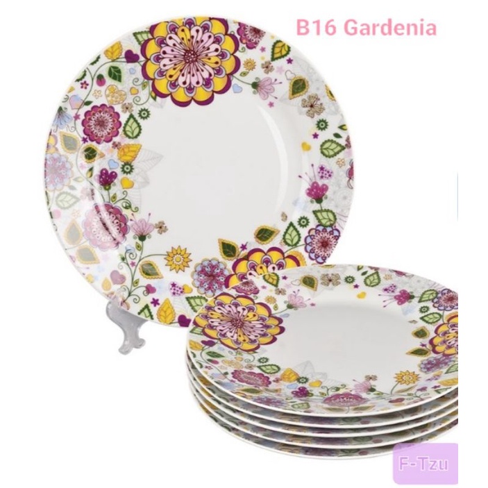 Jual Piring makan B16 Gardenia 6 pcs merek Vicenza | Shopee Indonesia